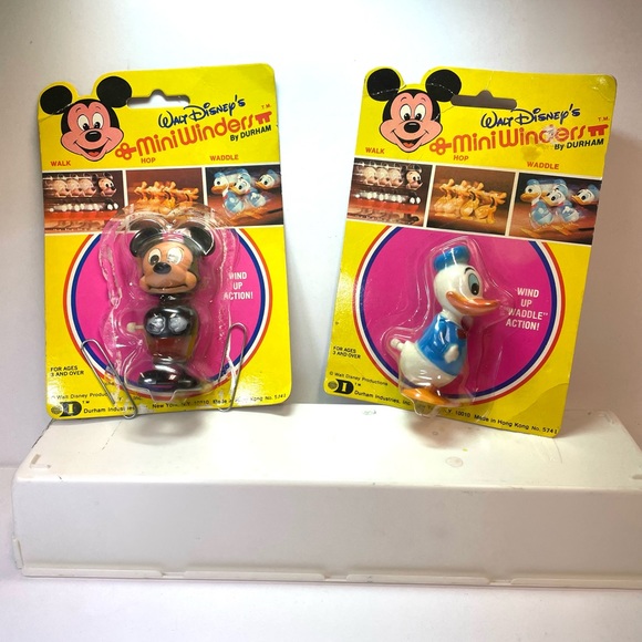 Disney | Toys | Vintage 97s Mickey Mouse And Donald Duck Mini Wind Up ...